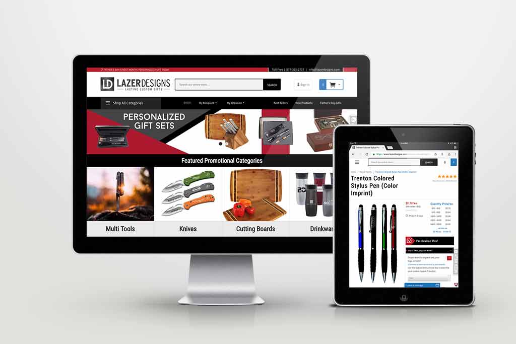 LazerDesigns.com - Miva Ecommerce Customization - Glendale Designs