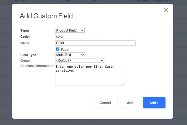 Custom Fields and Facets in Miva 10 - Glendale Designs