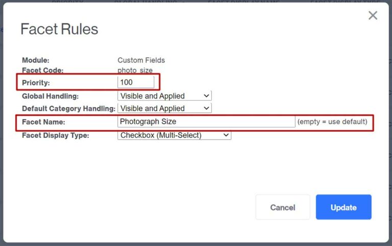 Custom Fields and Facets in Miva 10 - Glendale Designs